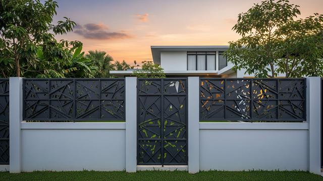 8 Model Pagar Besi dengan Dinding Beton Minimalis, Rumah Terlihat Rapi