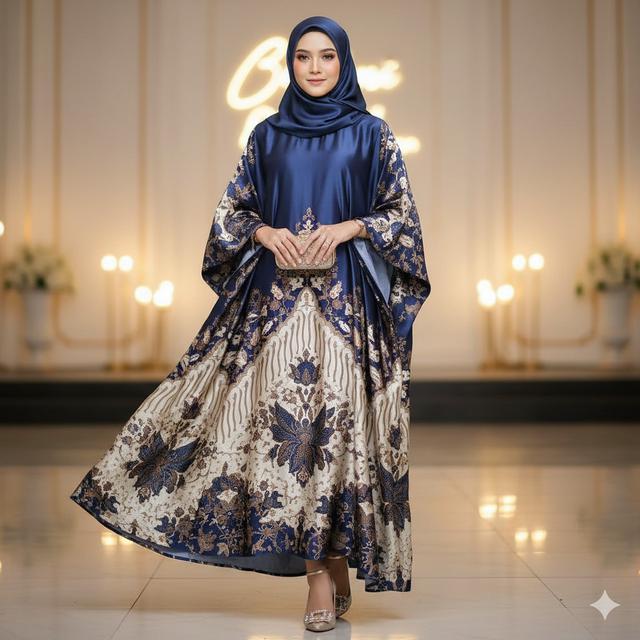 8 Model Baju Batik Satin Syari dengan Potongan Longgar Nyaman Dipakai