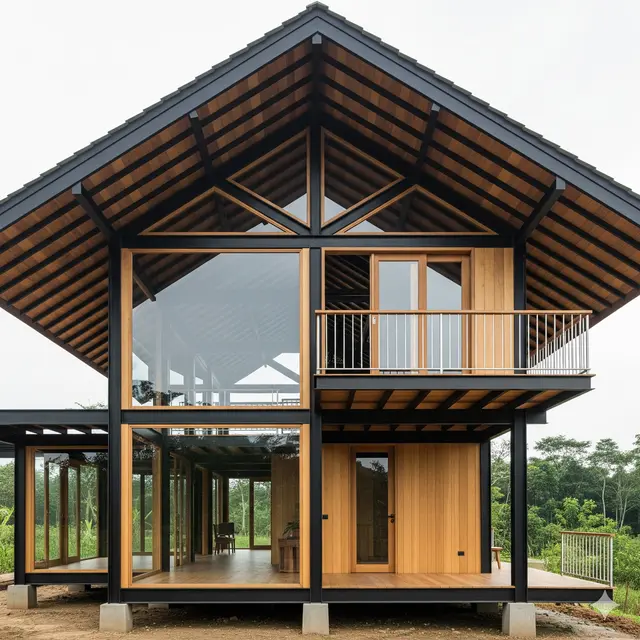 7 Desain Rumah Gaya Rustic dengan Material Kayu Alami, Hunian Hangat ...