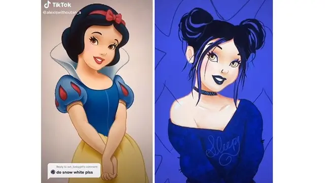 7 Ilustrasi Karakter Putri Disney saat Tampil Edgy, Beda Banget - Hot ...
