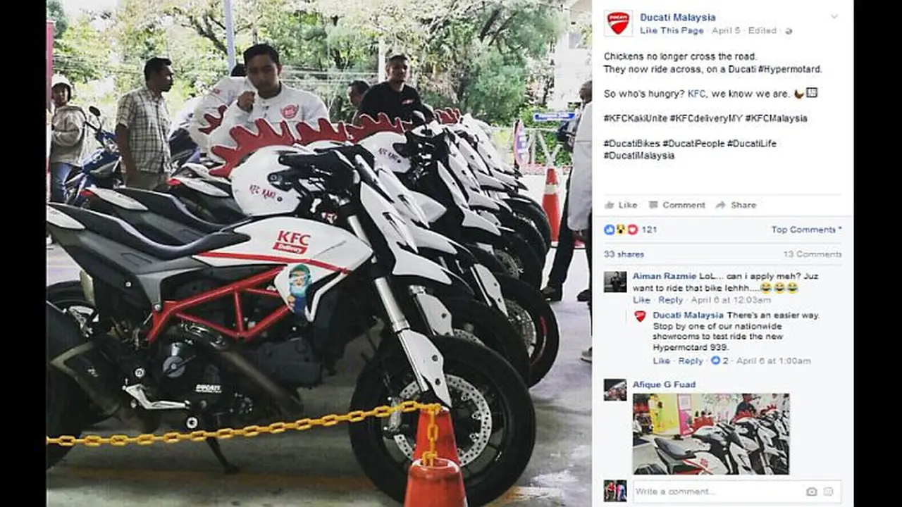 Keren, Motor Pesan Antar KFC Pakai Moge - Otomotif Liputan6.com
