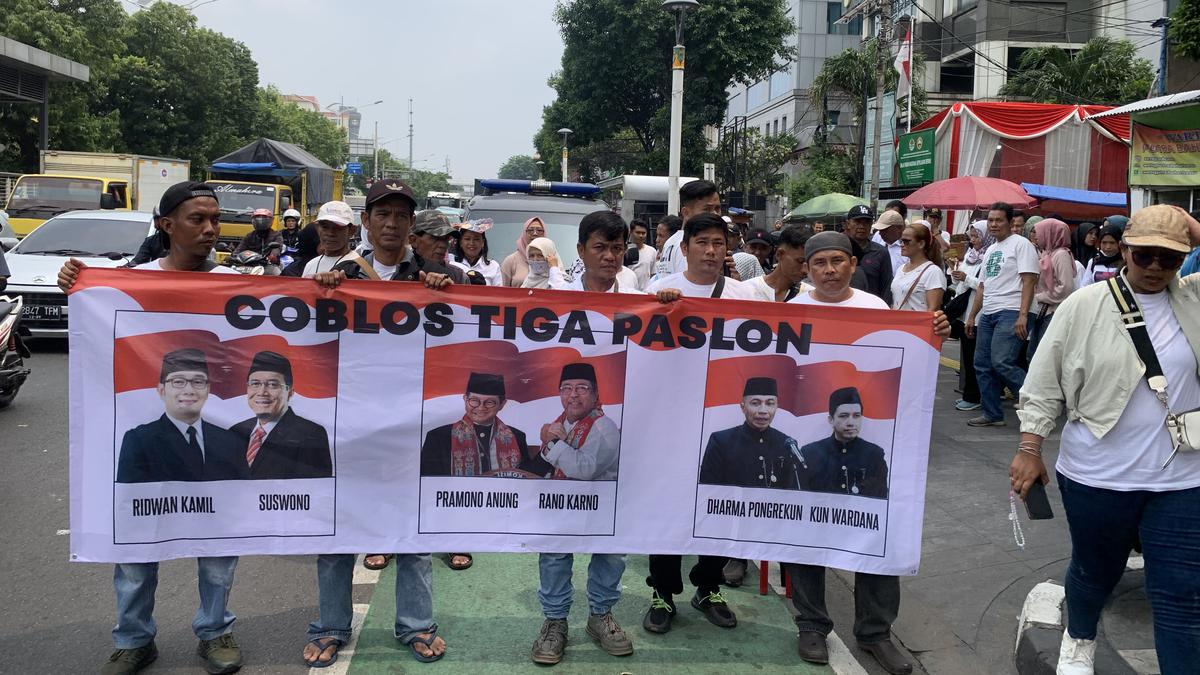 Jelang Undian Nomor Urut, KPU Jakarta Digeruduk JRMK Serukan Coblos 3 ...
