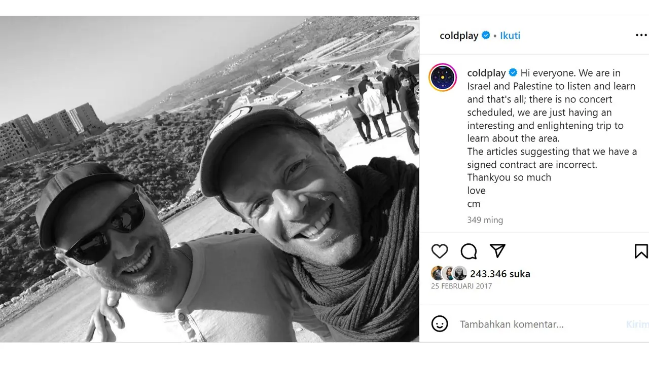 5 Fakta Coldplay Mendukung Palestina, Sempat Bikin Suporter Israel ...