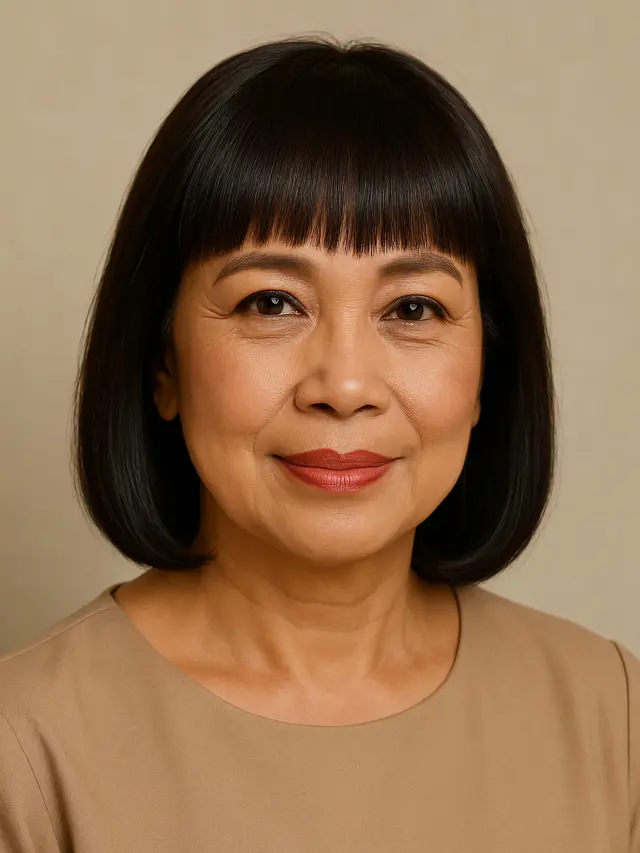 7 Model Rambut Poni Penuh untuk Ibu-Ibu Usia 50 Tahun, Beri Kesan Awet ...