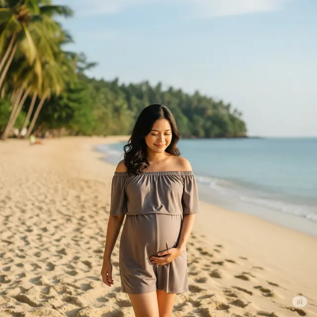 7 Inspirasi Outfit Ibu Hamil ke Pantai Terbaru 2025, Nyaman dan Stylish ...