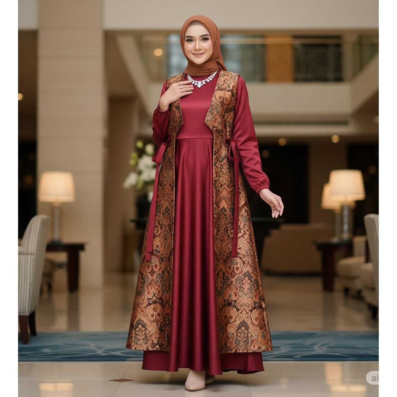 10 Model Baju Brokat Pesta Satin Kombinasi Bahan Premium, Tampil Elegan ...
