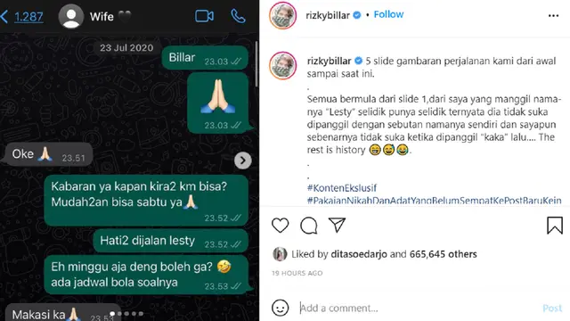 Rizky Billar Bongkar Isi Chat Pertama dengan Lesti Kejora - ShowBiz Liputan6.com