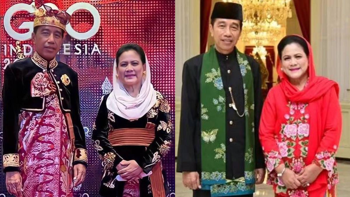 8 Potret Momen Presiden Jokowi dan Ibu Iriana Kenakan Baju Adat di ...