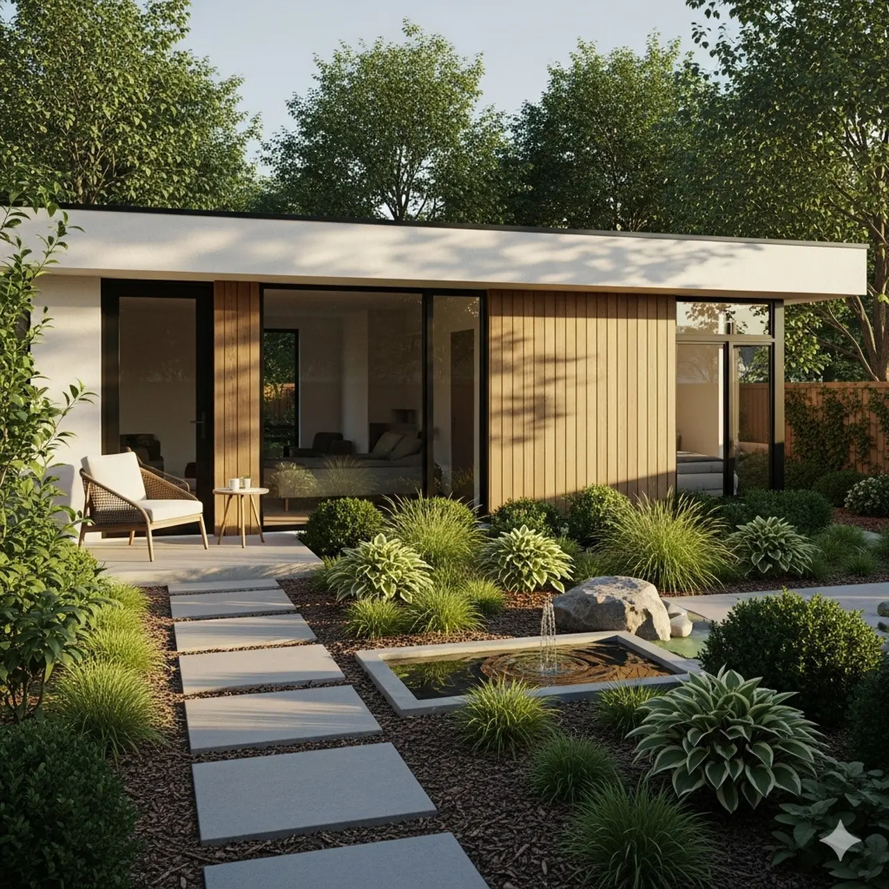 Inspirasi 7 Desain Rumah 8x12 Meter Minimalis Modern dengan Taman ...