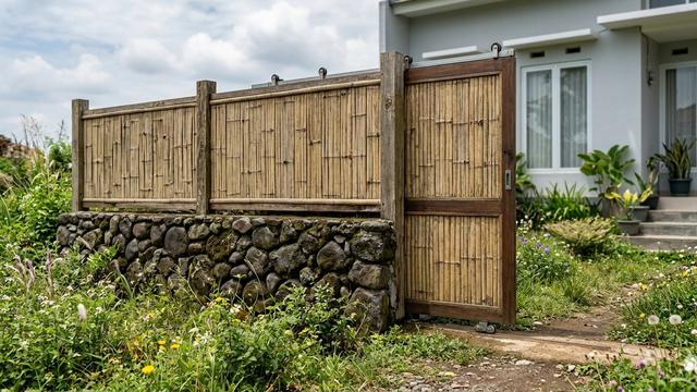9 Model Pagar Rumah Rustic dari Bambu dan Batu Alam: Sentuhan Alami ...
