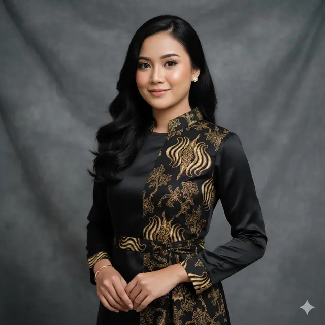 8 Batik Kombinasi Kain Polos Warna Hitam dan Emas untuk Penampilan ...