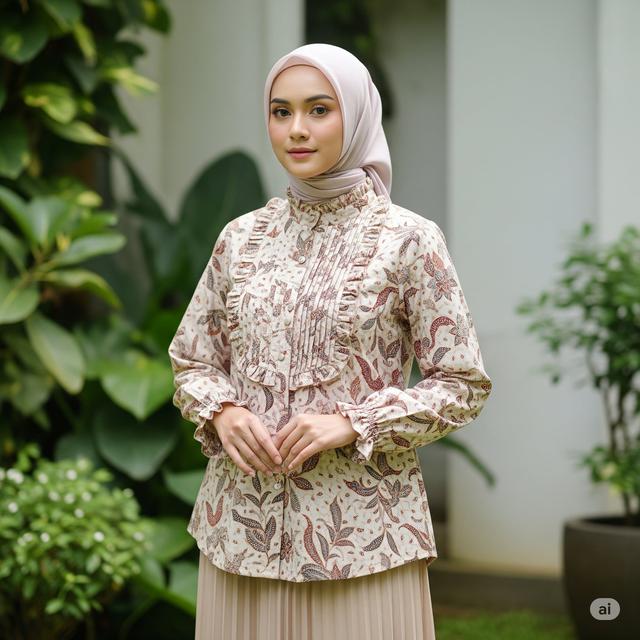 15 Model Baju Batik Wanita Terbaru Lengan Panjang, Feminin, Anggun dan ...