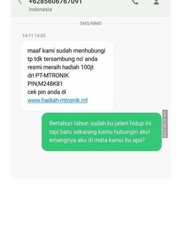 6 Balasan Chat Penipuan Modus Menang Undian Ini Kocak, Senyum Puas ...