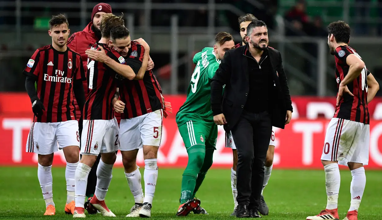 FOTO: 10 Laga Tak Kalah, Begini Luapan Kegembiraan Gattuso - Foto Liputan6.com