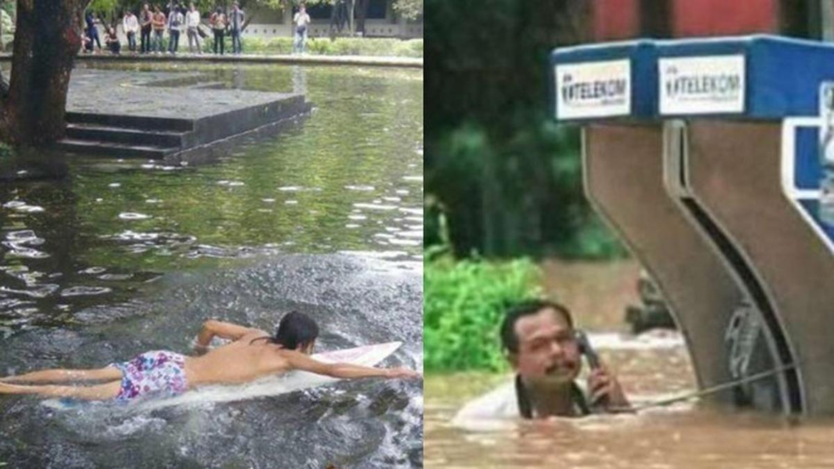6 Kelakuan Bapak-bapak saat Kebanjiran Ini Bikin Geleng Kepala - Hot Liputan6.com