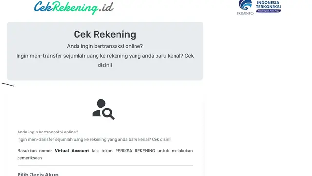 Cara Cek Rekening Aman atau Milik Sindikat Penipuan via Cekrekening.id ...