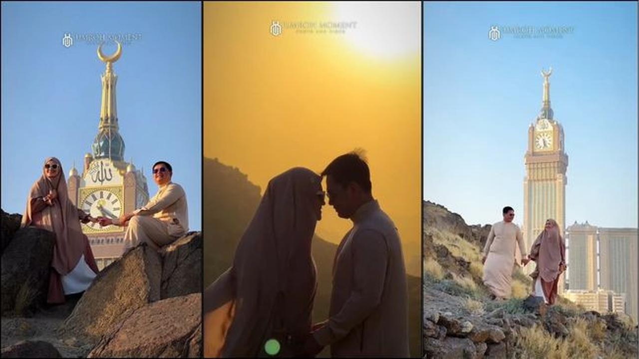 5 Potret Tommy Kurniawan dan Istri di Tanah Suci Rayakan Wedding ...