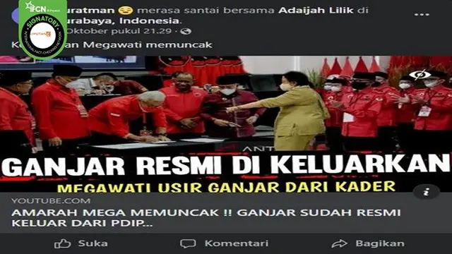 Cek Fakta Tidak Benar Video Ganjar Pranowo Resmi Keluar Dari Pdip