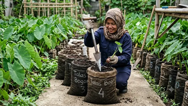 Cara Menanam Talas dalam Karung agar Umbinya Besar dan Berkualitas