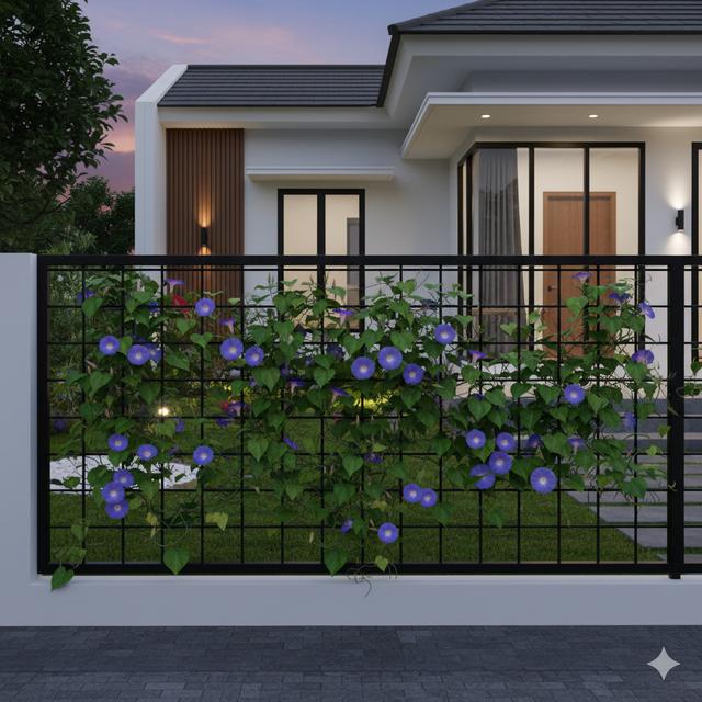 7 Model Pagar Besi Modern Kombinasi Tanaman Rambat, Tampil Alami dan ...