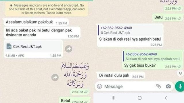 6 Chat Modus Penipuan Terbaru Menyamar Jadi Kurir, Data Pribadi Bisa Bocor - Hot Liputan6.com