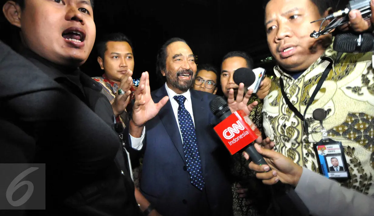 Setelah Rio Capella Ditahan, Surya Paloh Datangi KPK - Foto Liputan6.com