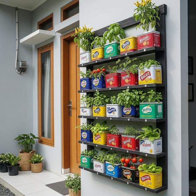 9 Desain Kebun Sayur Pakai Kaleng Biskuit Bekas, Solusi Kreatif Lahan ...