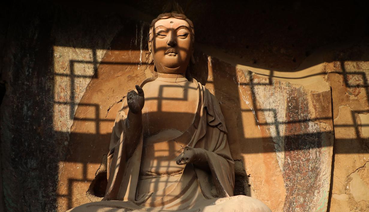 FOTO: Pemandangan Gua Gunung Maiji di Tianshui - Foto Liputan6.com