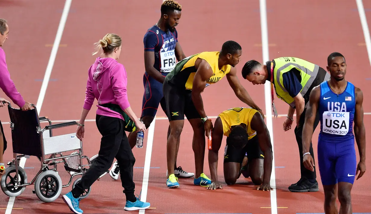 PHOTO: Momen Tragis Usain Bolt di Pengujung Kariernya - Foto Liputan6.com