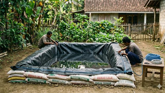 Cara Membuat Kolam Ikan dari Karung Tanpa Perlu Cor Semen, 5 Langkah ...