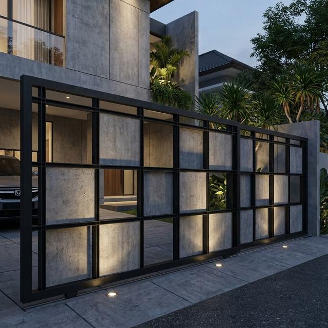 9 Ide Pagar Rumah Kombinasi Besi Galvanis dan Panel GRC, Tahan Cuaca ...