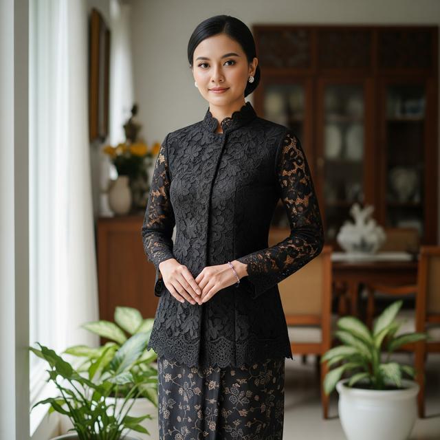 9 Model Atasan Brokat Warna Hitam Elegan, Pesona Klasik dan Modern 2025