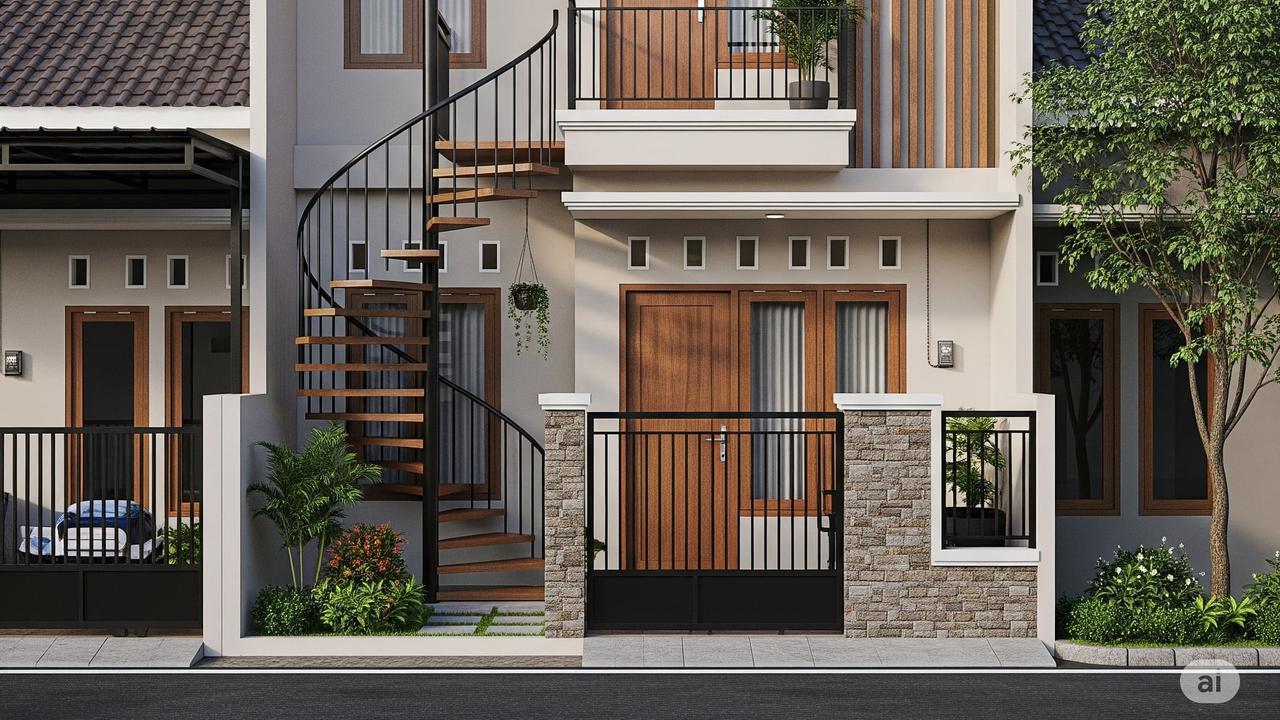 12 Ide Rumah Sederhana 2 Lantai yang Nyaman, Desain Cerdas untuk Lahan ...
