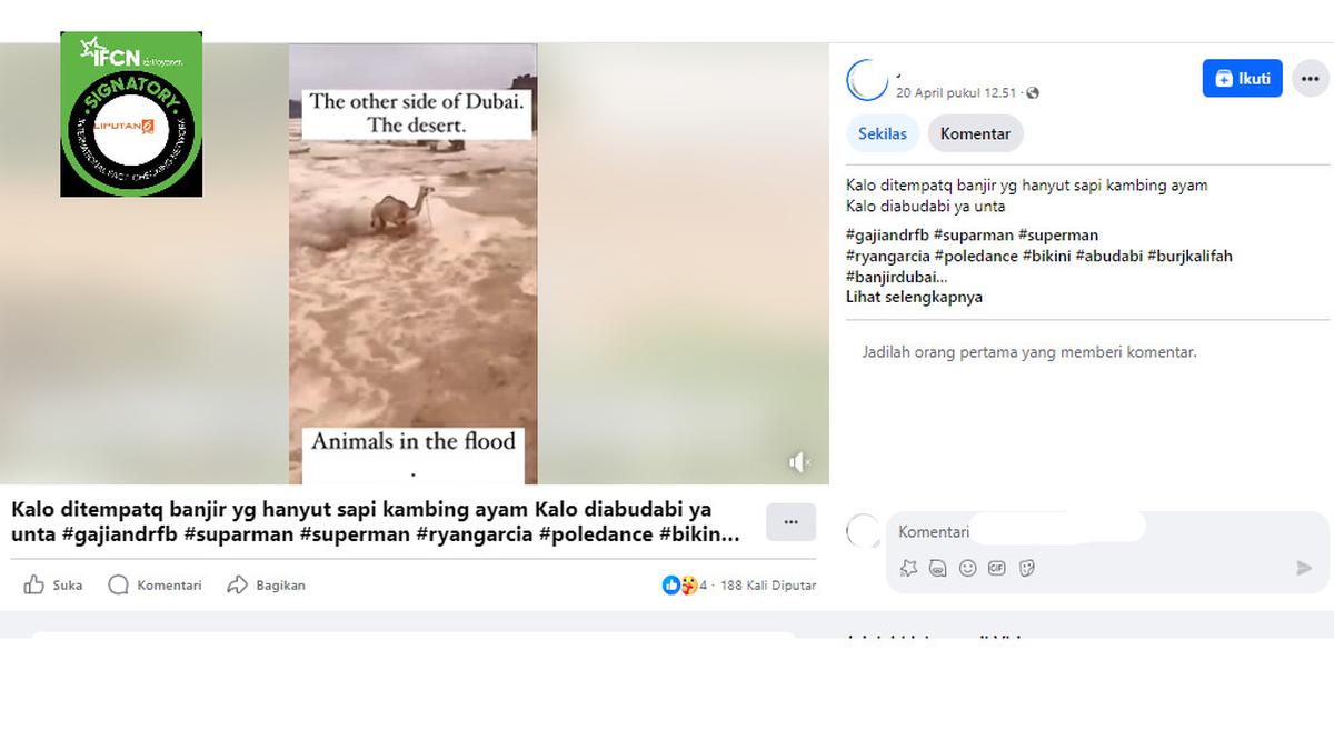 Cek Fakta: Tidak Benar Unta Hanyut Dalam Video Ini saat Banjir di Dubai ...