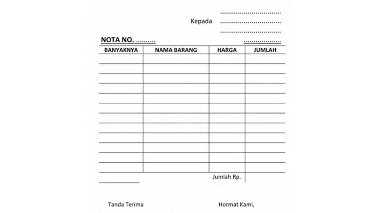 Contoh Nota, Jenis, Fungsi, dan Cara Membuatnya yang Mudah