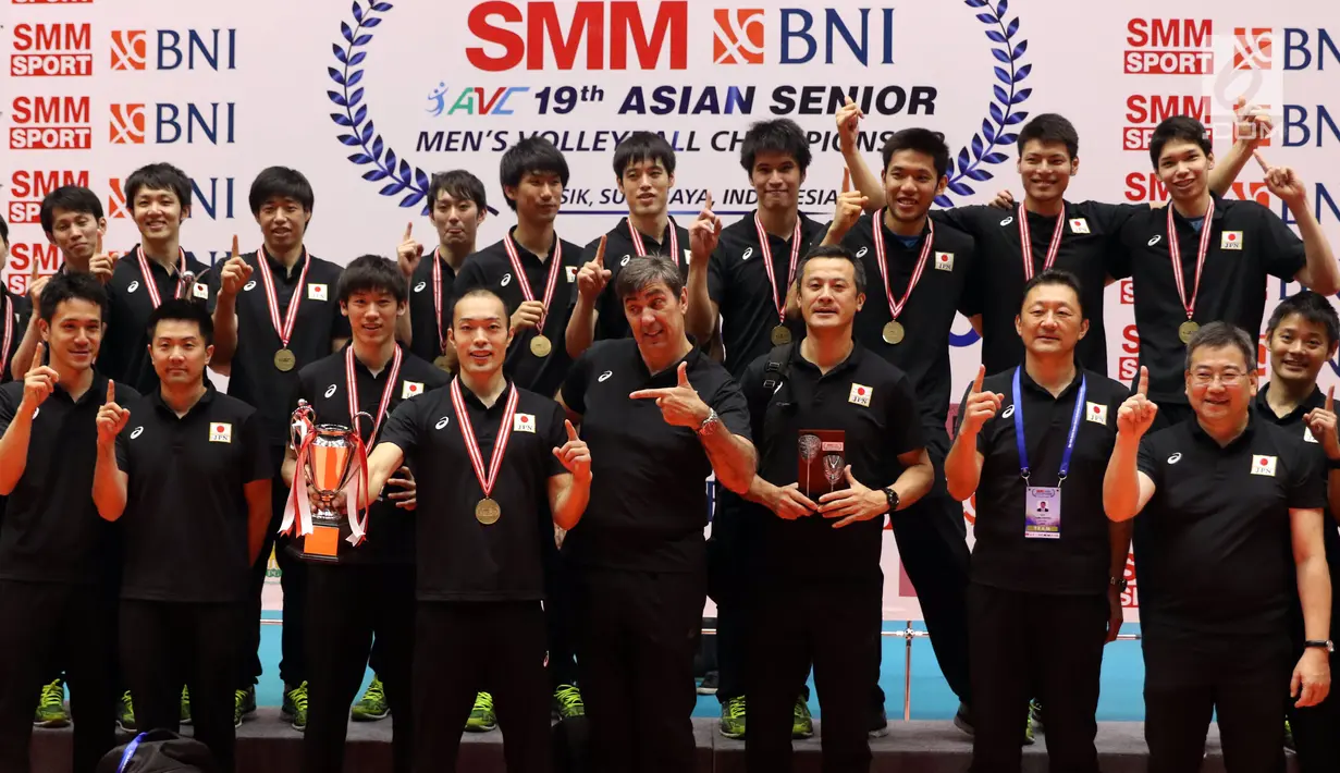 Kalahkan Kazakhstan, Jepang Juara Voli Asia 2017 - Foto Liputan6.com