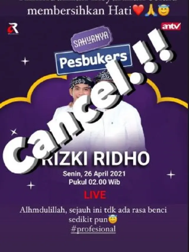 Penampilan Rizki - Ridho 2R Dicancel, Berbuntut Panjang dengan Rizky ...