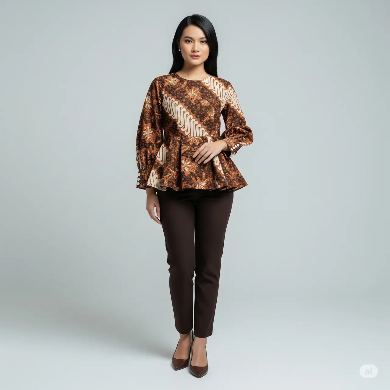 9 Model Blouse Batik Bishop Sleeve Terpopuler 2025, Paduan Tradisi dan ...
