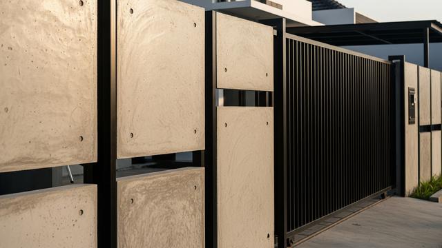 8 Model Pagar Besi dengan Dinding Beton Minimalis, Rumah Terlihat Rapi