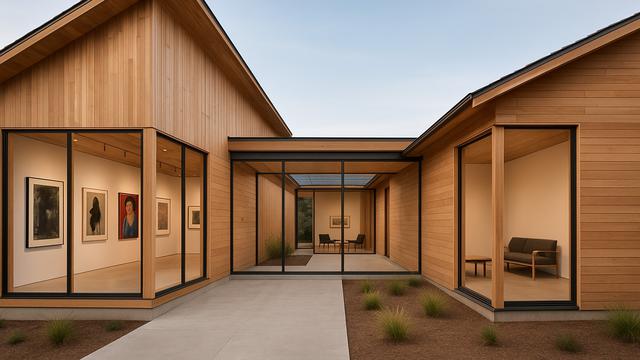 7 Rumah Kayu Modern Minimalis Leter L dengan Atap Asimetris, Bikin ...