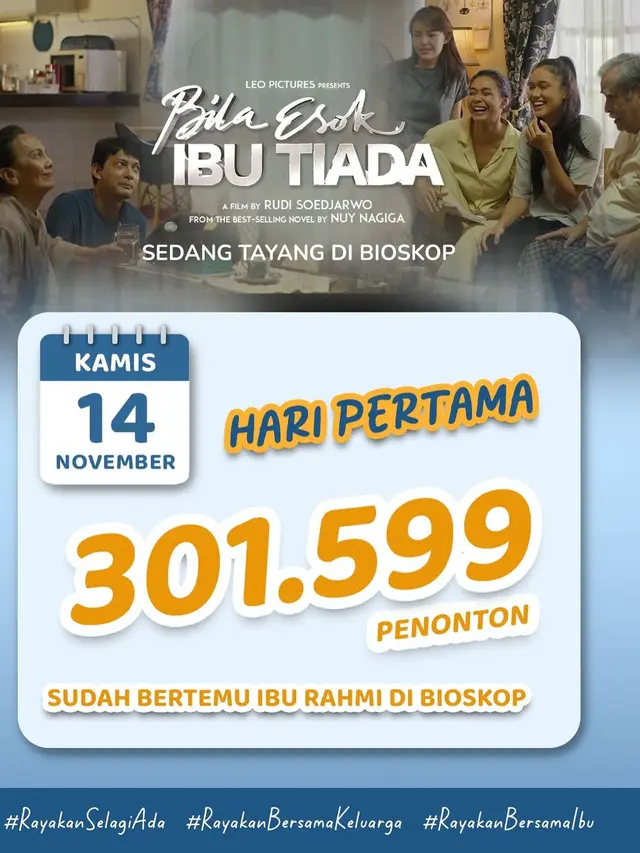 Viral Film Bila Esok Ibu Tiada Raih 301 Ribu Penonton Hari Pertama, Tertinggi ke-8 Sepanjang ...