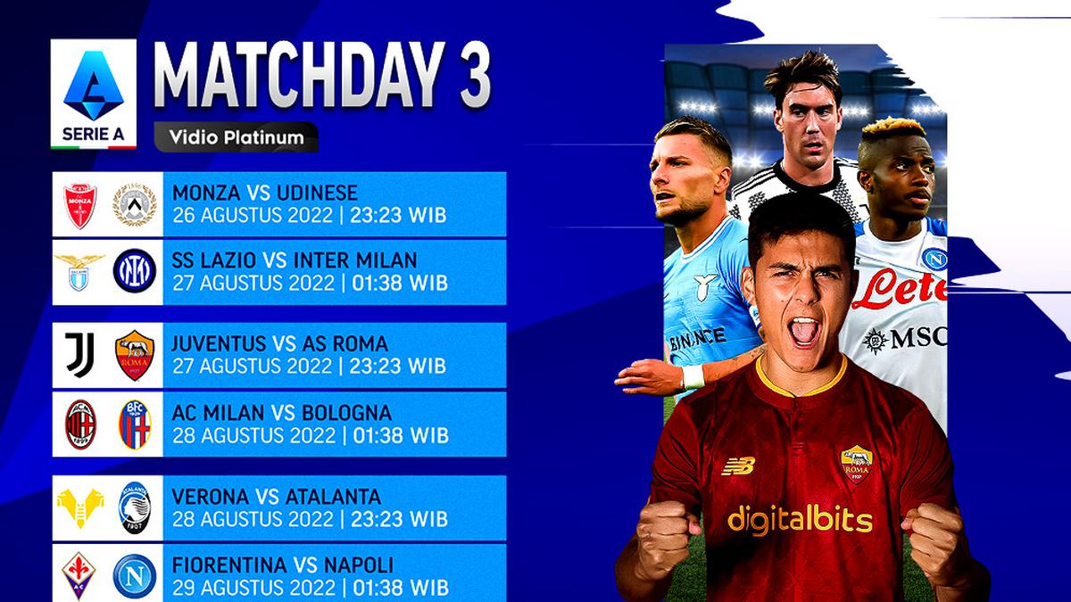 Link Live Streaming Liga Italia 2022 2023 Matchday 3 Di Vidio 26 29