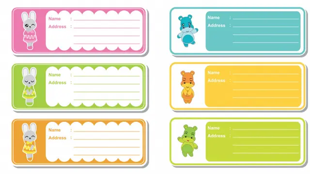 20 Template Label Nama Anak yang Lucu dan Cara Mencetaknya - Hot ...