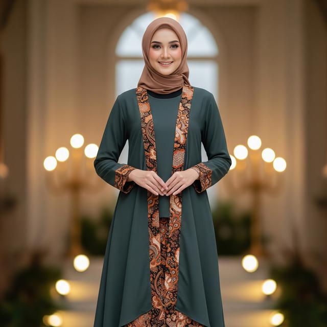 7 Model Gamis Batik Kombinasi Kain Polos Terbaru, Tampil Elegan tanpa ...