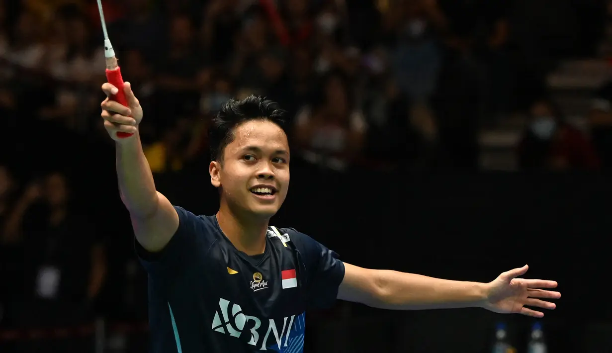 Foto: Jinakkan Anders Antonsen, Anthony Ginting Raih Gelar Back to Back di Singapore Open 2023 ...
