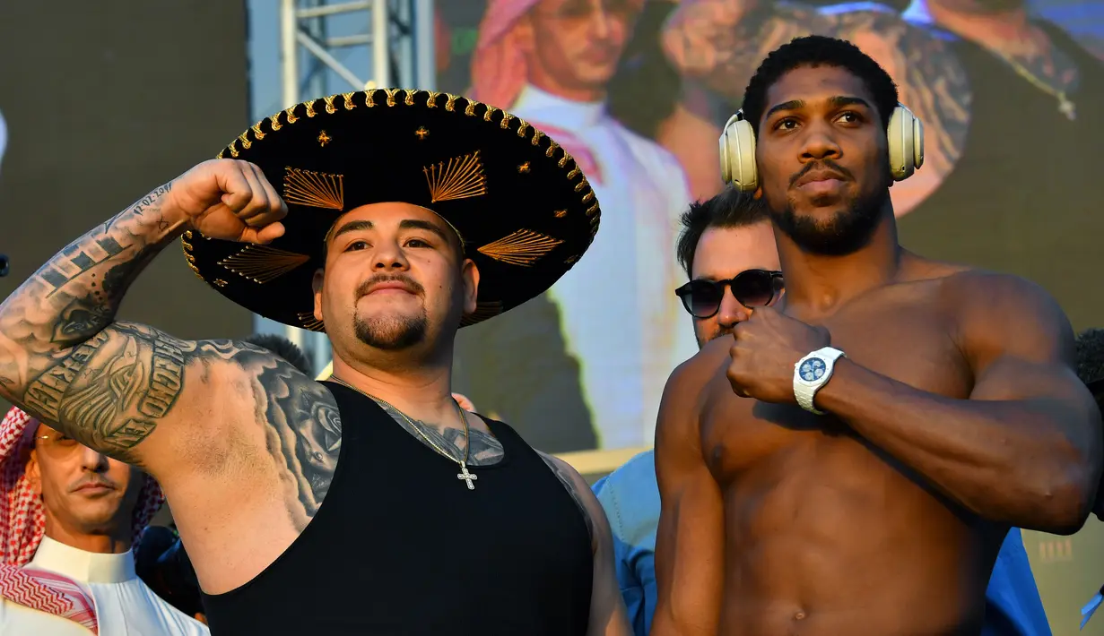 FOTO: Jelang Duel, Anthony Joshua dan Andy Ruiz Jr Timbang Badan - Foto ...