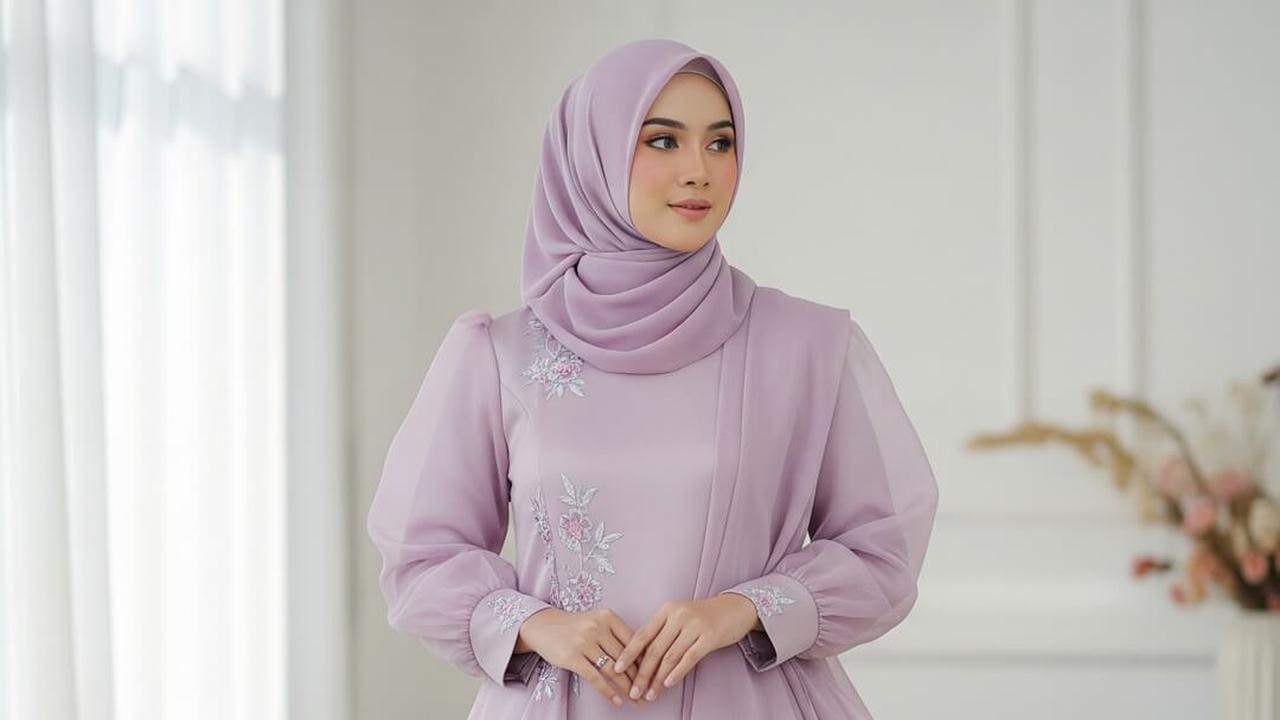10 Model Gamis Batik Brokat Warna Pastel Lembut 2026, Anggun Sepanjang ...