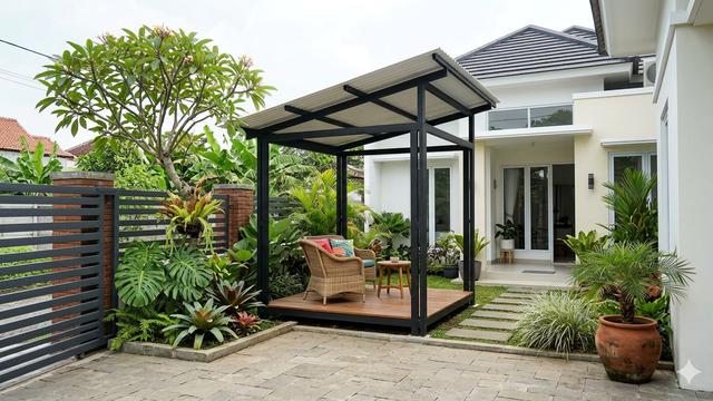9 Ide Teras Rumah Minimalis Modern dengan Gazebo Mini, Tren Arsitektur ...