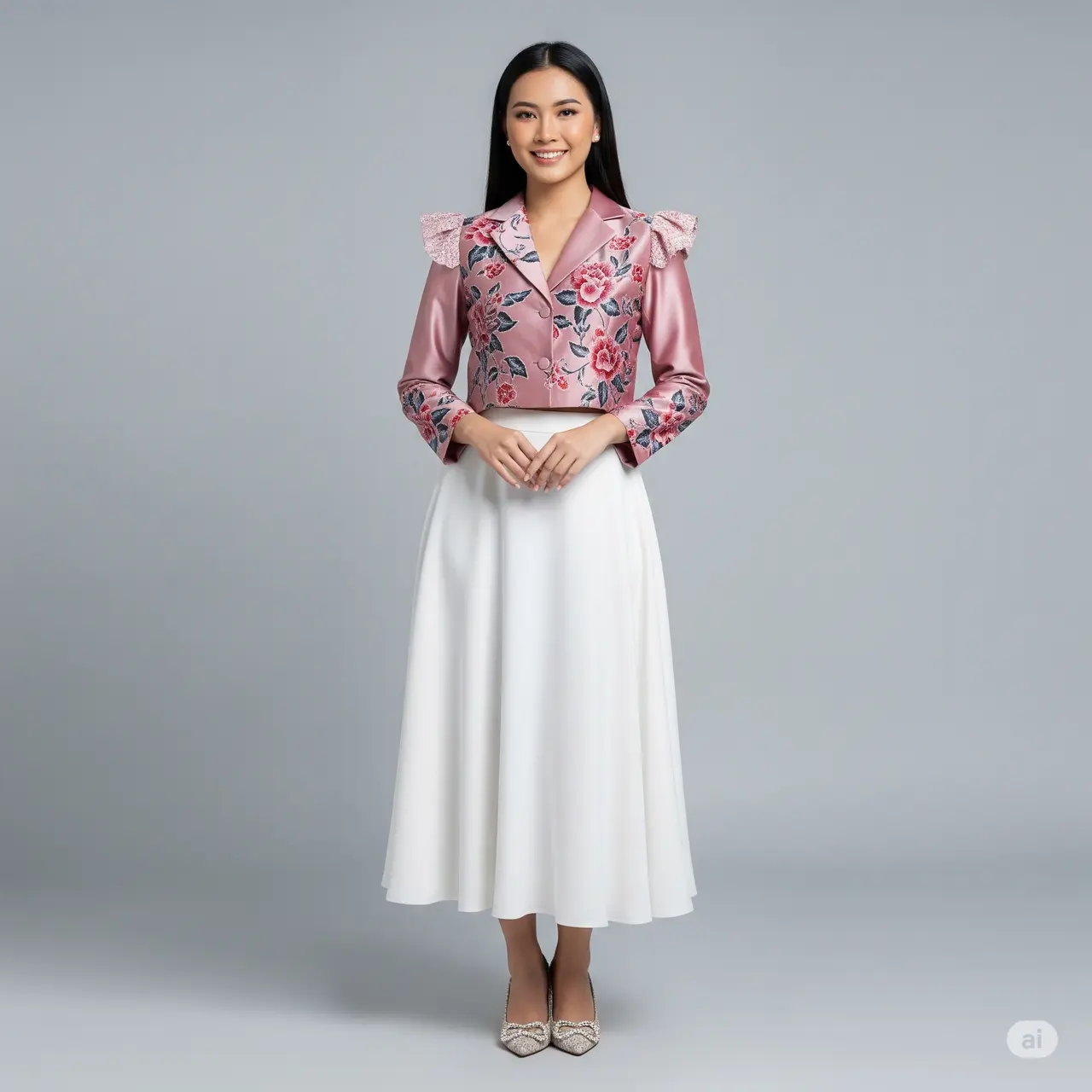 8 Model Crop Blazer Batik Kombinasi Renda, Perpaduan Tradisi dan Gaya ...