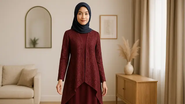 7 Model Cardigan Brokat untuk Gamis, Tampil Mewah Tanpa Berlebihan ...